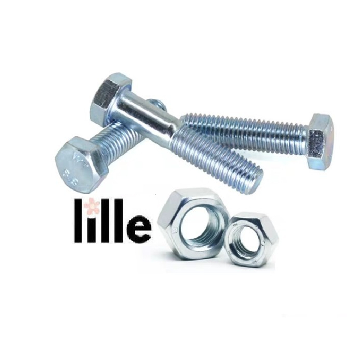 Putih White Bolt Nut M 14 X 60 Mm Hex Bolt Nut Galvanized M14 X 6 Cm