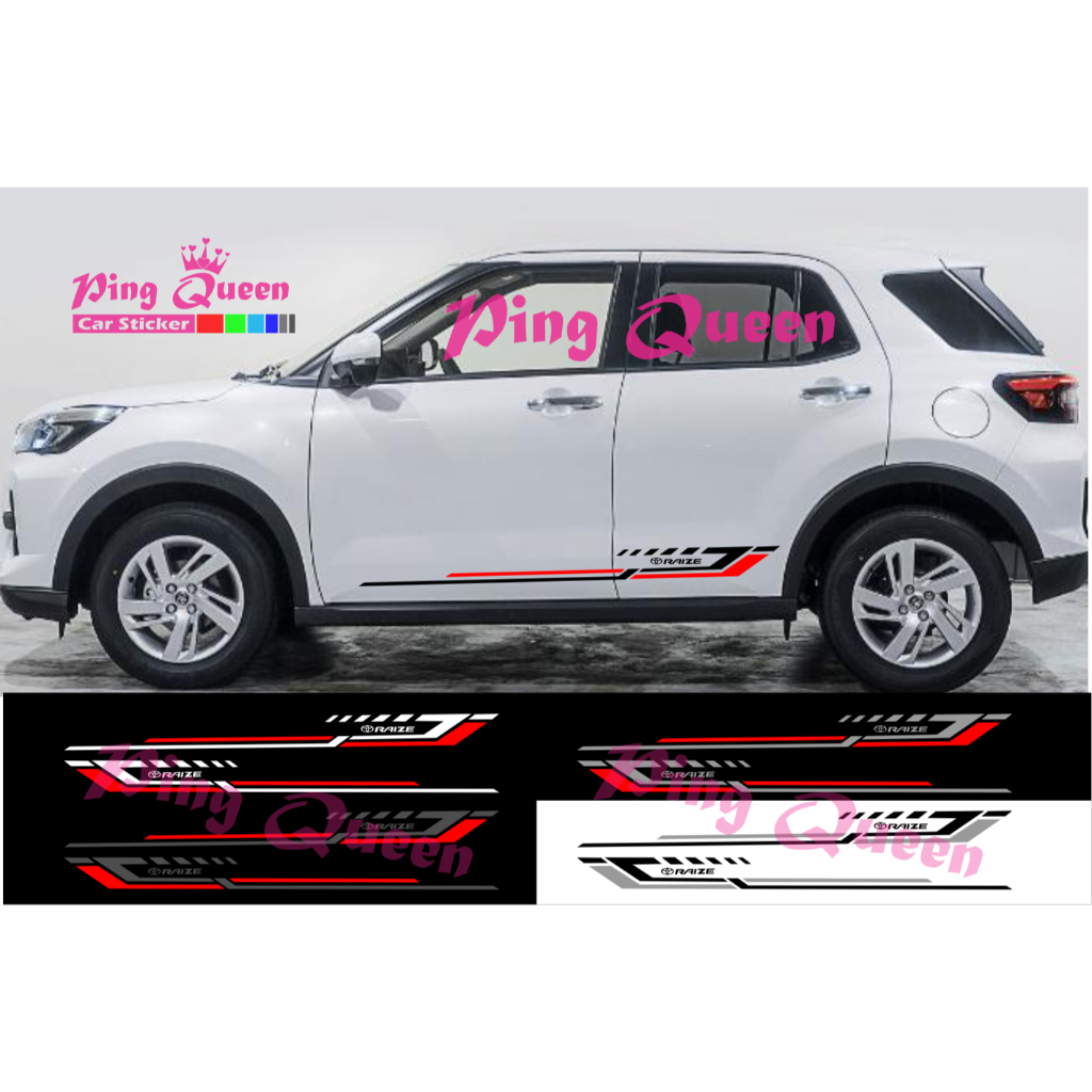 Toyota RAIZE CAR STICKER RAIZE CAR VARIATION STRIPING STICKER | Shopee ...