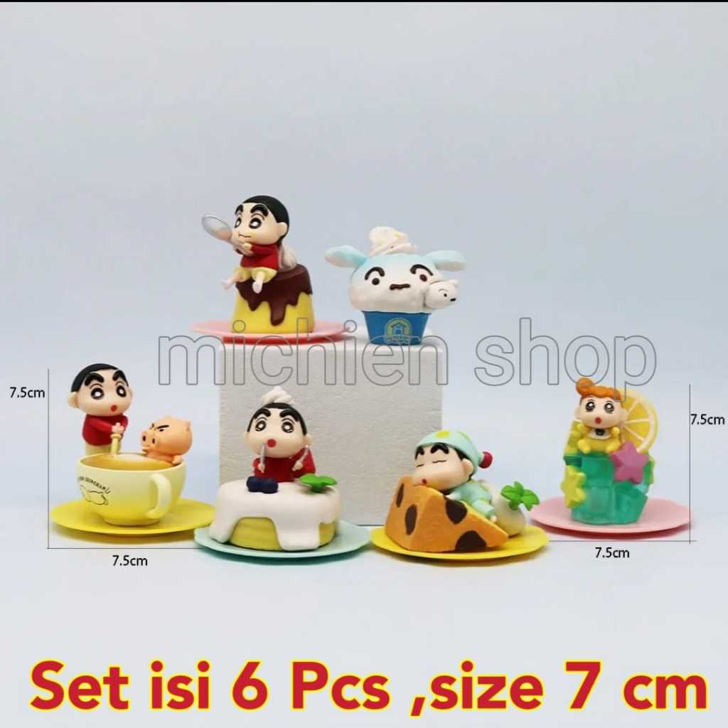 Crayon Shinchan Cake Action Figure Set contains 6pcs/Shinchan Topper ...