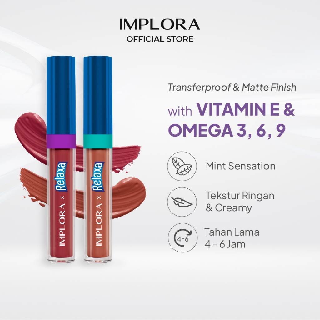 Implora x Relaxa Matte Lipcream (Brick Grape) | Shopee Malaysia