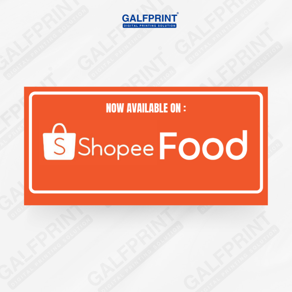 Galfprint STICKER SIGN SHOPEE FOOD 12X5 CM | Shopee Malaysia