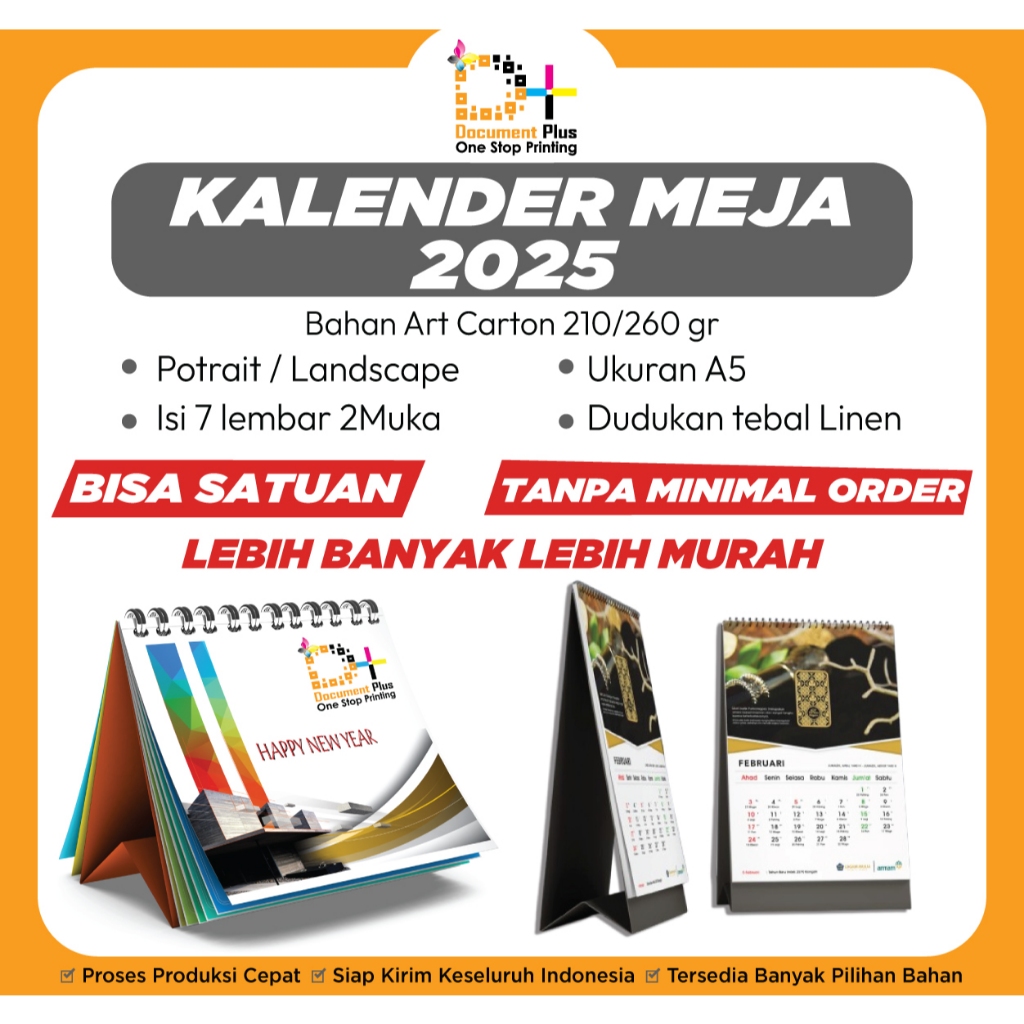 Table CALENDAR 2025 CUSTOM A5 2MUKA 7 SHEETS THICK LINEN BOARD SITTING ...