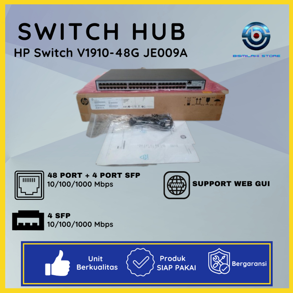 Switch Hub Gigabit 48port Hp V1910-48G New Unit Complete With Box ...