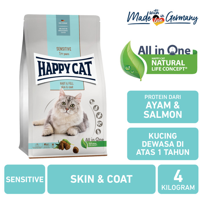 Happy CAT SENSITIVE SKIN & COAT 4kg | Shopee Malaysia