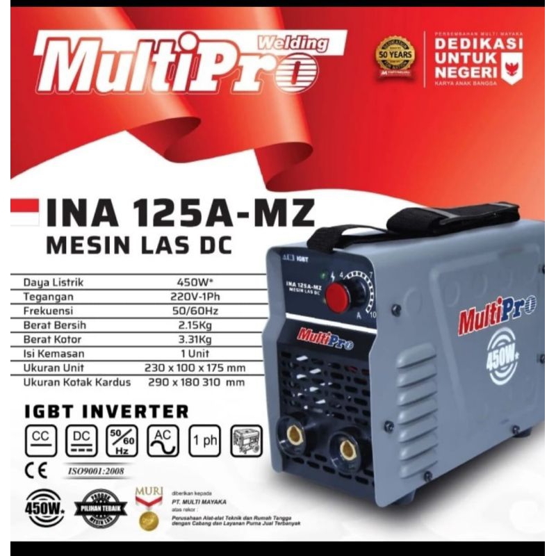 MESIN 450 watt inverter electric welding travo machine Multipro INA 125A-MZ | Shopee Malaysia