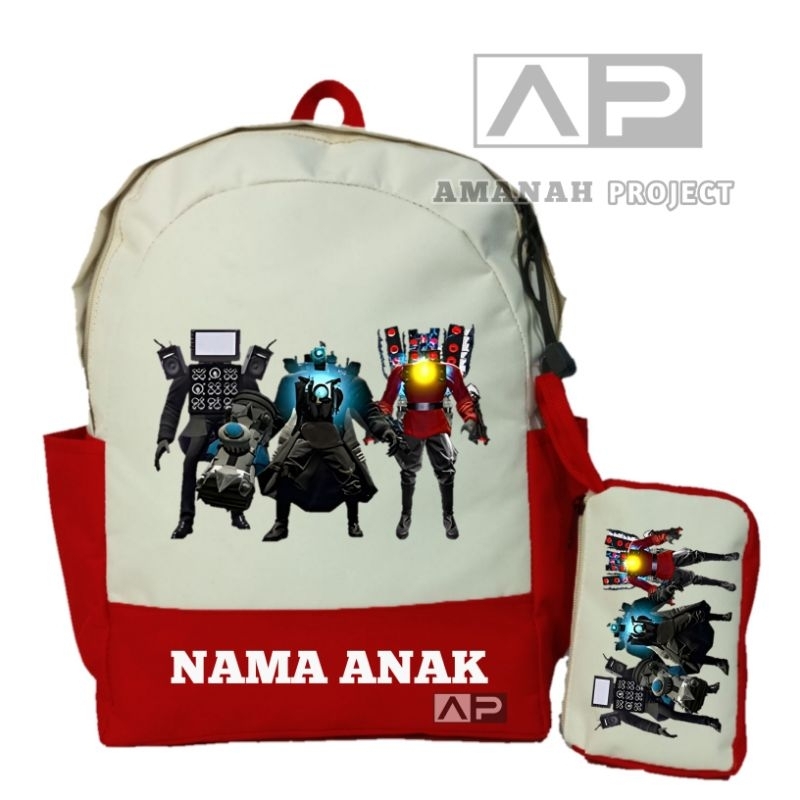 Elementary School Children's Backpack Custom Picture All Titan Tv Man ...