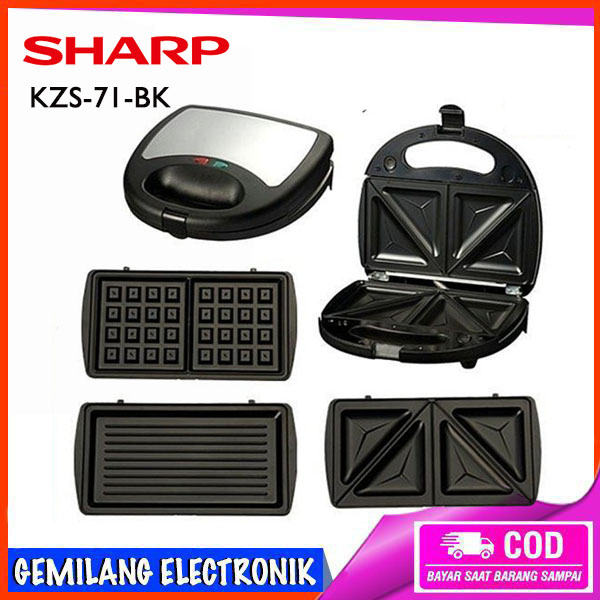 Sharp Sandwich Toaster KZS-71-BK 3in1 Toaster | Shopee Malaysia