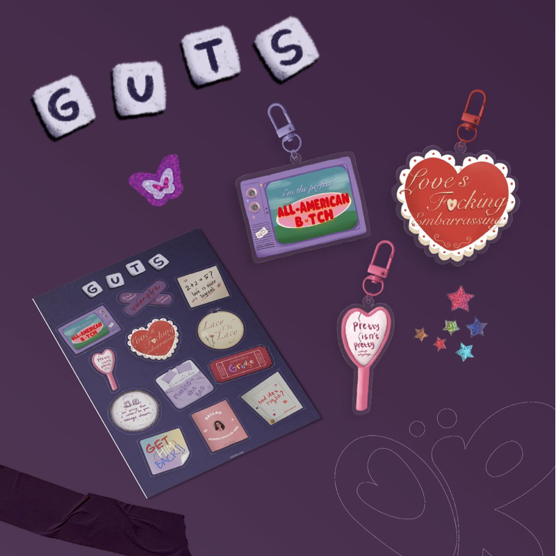 GUTS acrylic keychain & sticker sheet (Olivia Rodrigo) | Ornchid ...