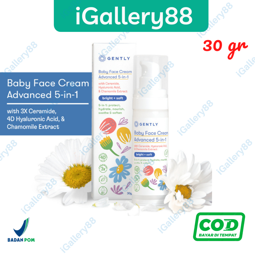 Gently Baby Face Cream Advanced 5-in-1 With 3x Ceramide And 4D ...