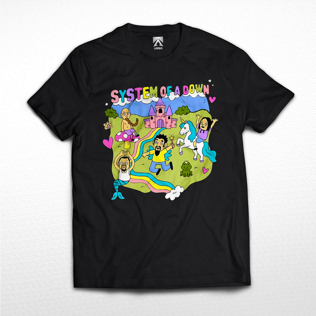System OF A DOWN BAND T-SHIRTS Cute Cartoon / rock metal music t-shirts ...