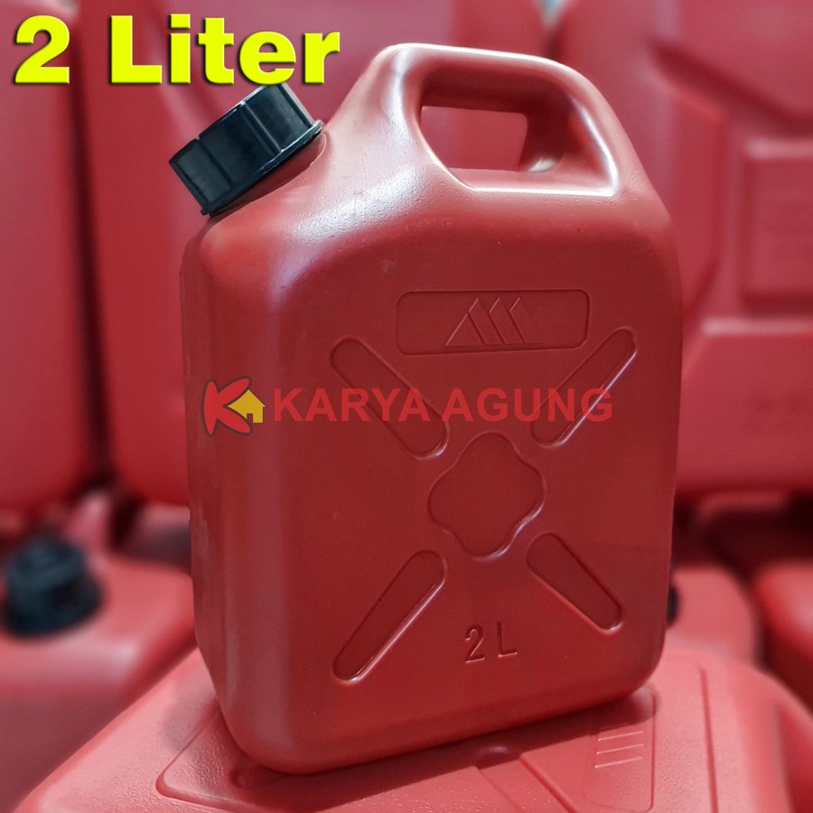 2 Liter HDPE Plastic Jerry Can / Jerrycan Jirigen Cerigen Jrigen Filled ...