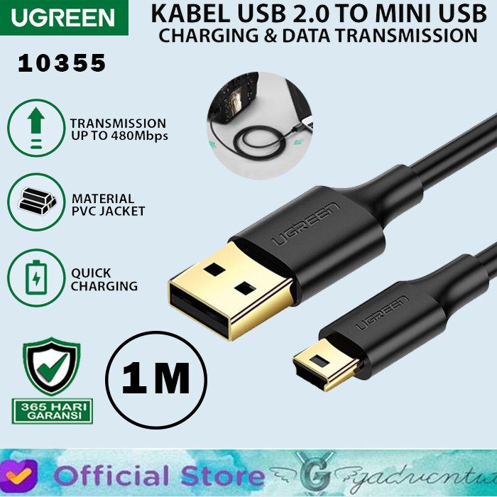 Ugreen 10355 DSLR Camera Data Cable 5 Pin USB 2.0 To Mini USB CHARGER ...