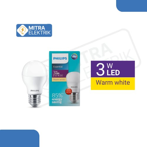 Philips Essential LED Bulb 3W E27 3000K - Warm White | Shopee Malaysia