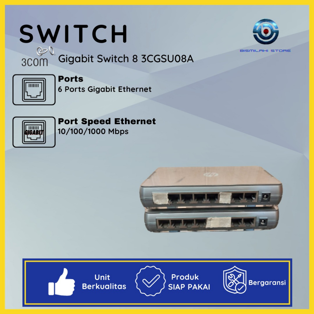 Switch Hub Gigabit 6-Port 3Com 3CGSU08A Unmanage Ready To Use | Shopee ...