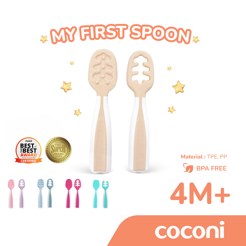 COCONI My First Pre Spoon 2 Pcs | 2 Pcs Baby Feeding Learning Spoons ...