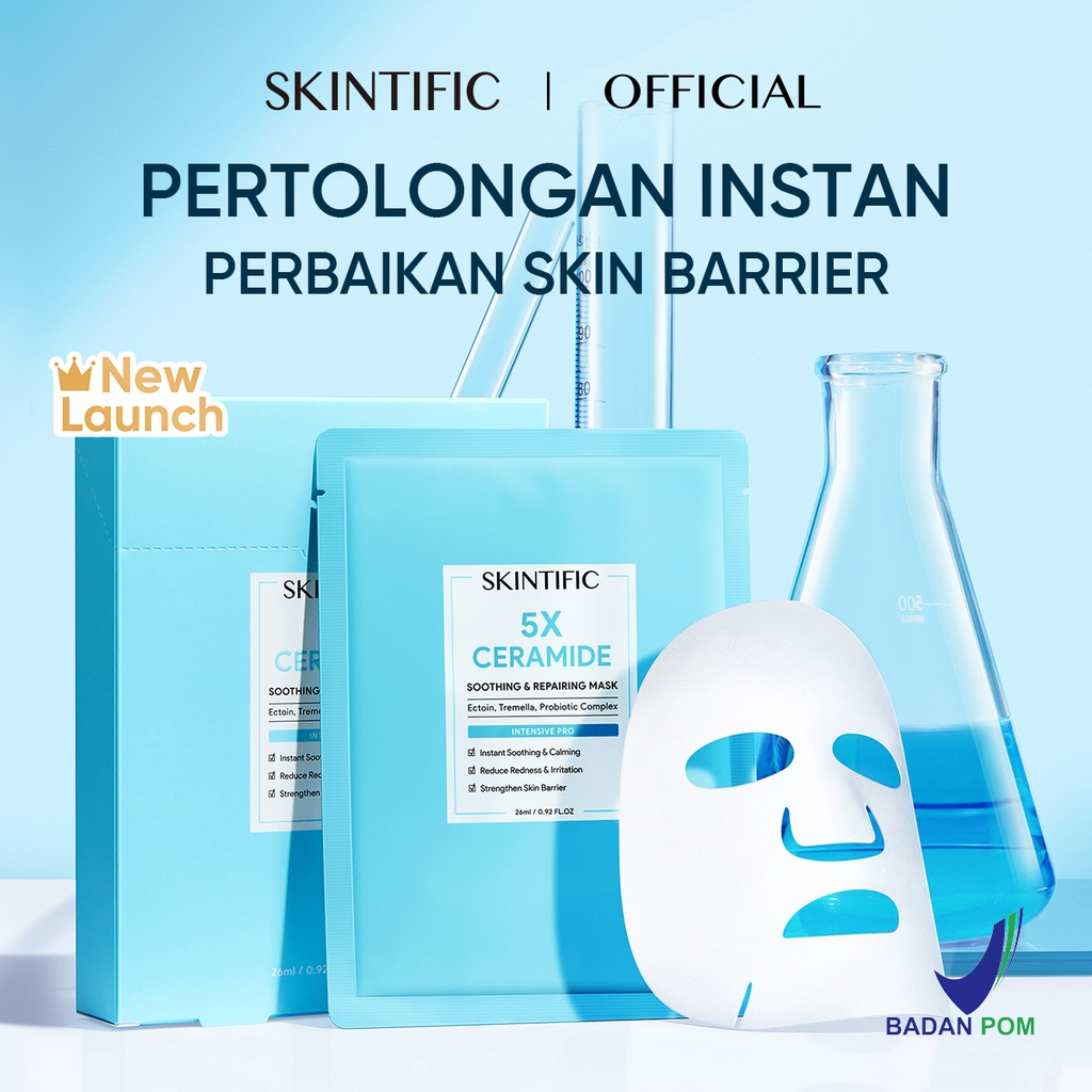 Skintific Face Mask 5X Ceramide Soothing Sheet Mask (1Pcs) | Shopee ...