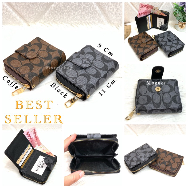 Stackable Card & Cash Wallet / Women's short wallet Folding mini tongue ...