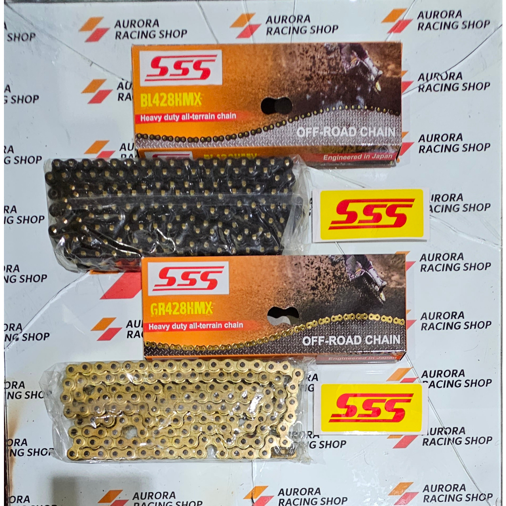 Chain SSS 428 HMX - 140L GOLD / BLACK OFF ROAD CHAIN SERIES | Shopee ...