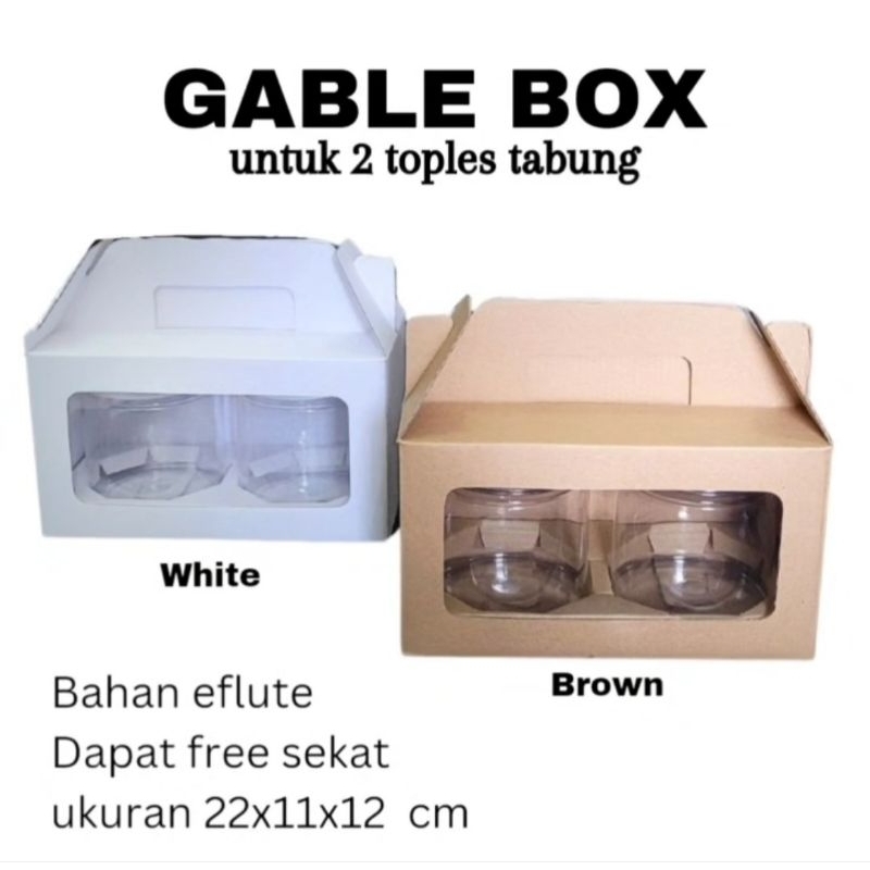 Gable BOX 2 Tube Jars With CORRUGATED Bulkhead Thick BOX HAMPERS BOX ...