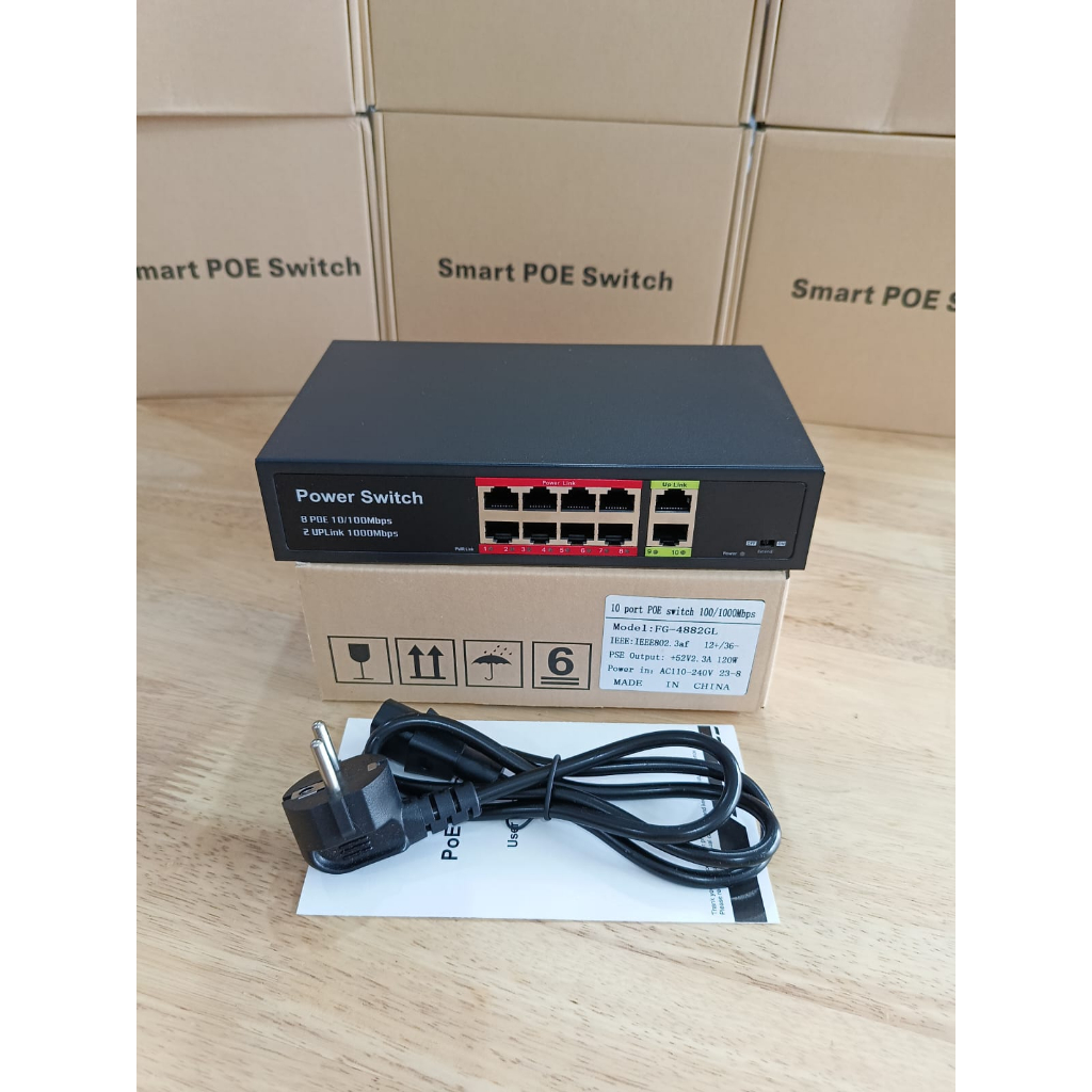 8 ports poe hub Switch + 2 ports Uplink 100mbps full poe Uplink ...