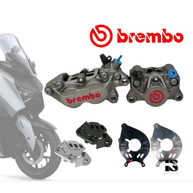Caliper 4 Piston Brembo 2 Piston Brembo Xmax Set Front Rear Brembo Xmax ...