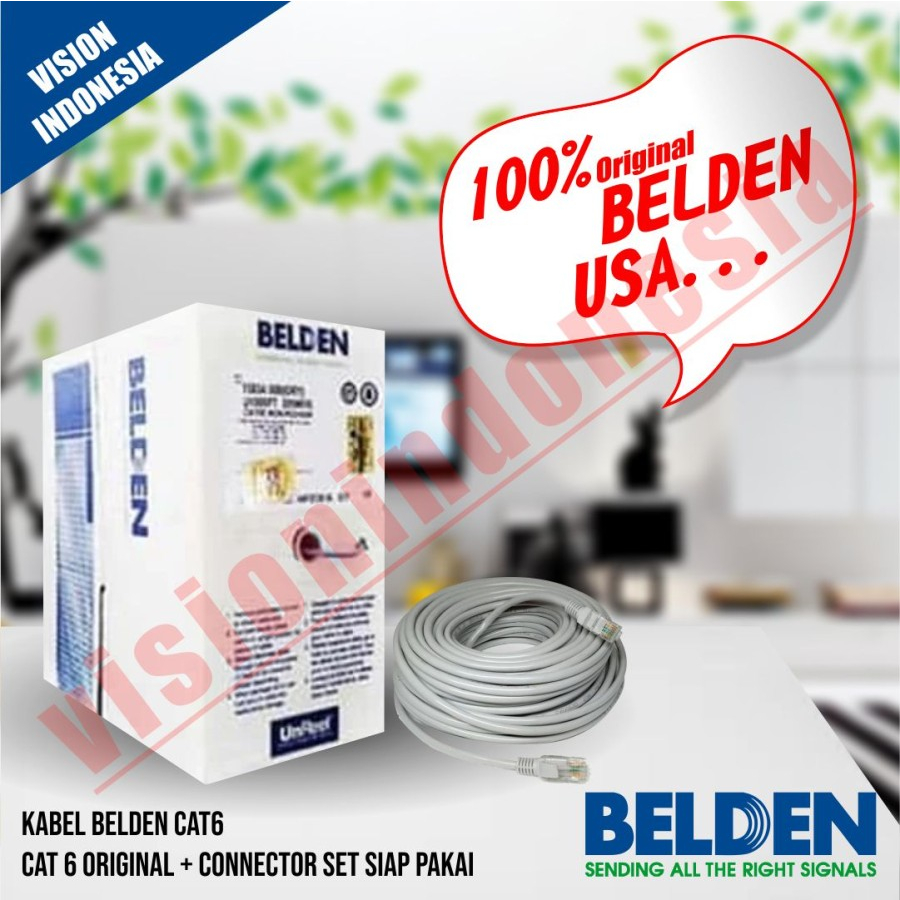 Original BELDEN CAT6 CAT 6 CABLE + READY TO USE CONNECTOR SET | Shopee ...