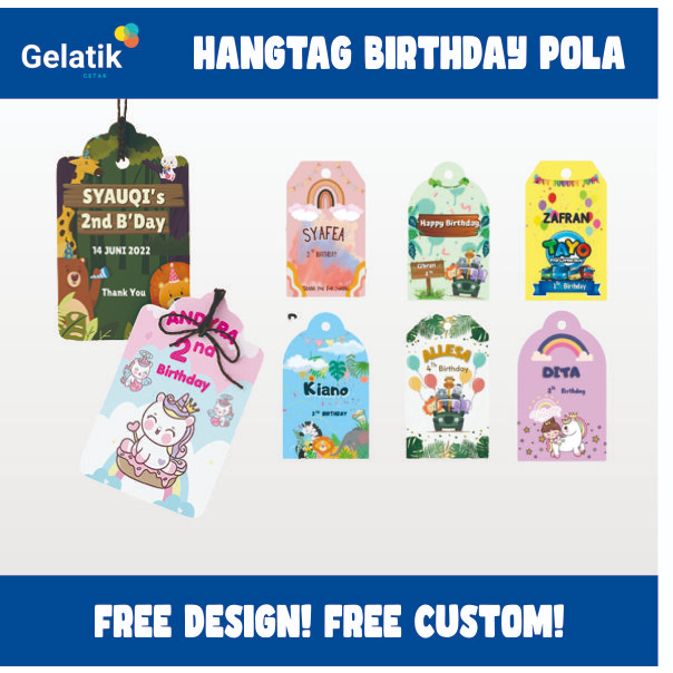 1-sided Pattern Custom Children's Birthday Hang Tag | Children's ...
