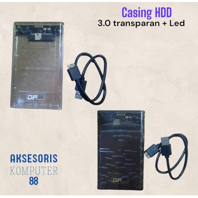 External HARDISK CASING 3.0 SATA LED TRANSPARANT/ HDD CASE TRANSPARENT ...