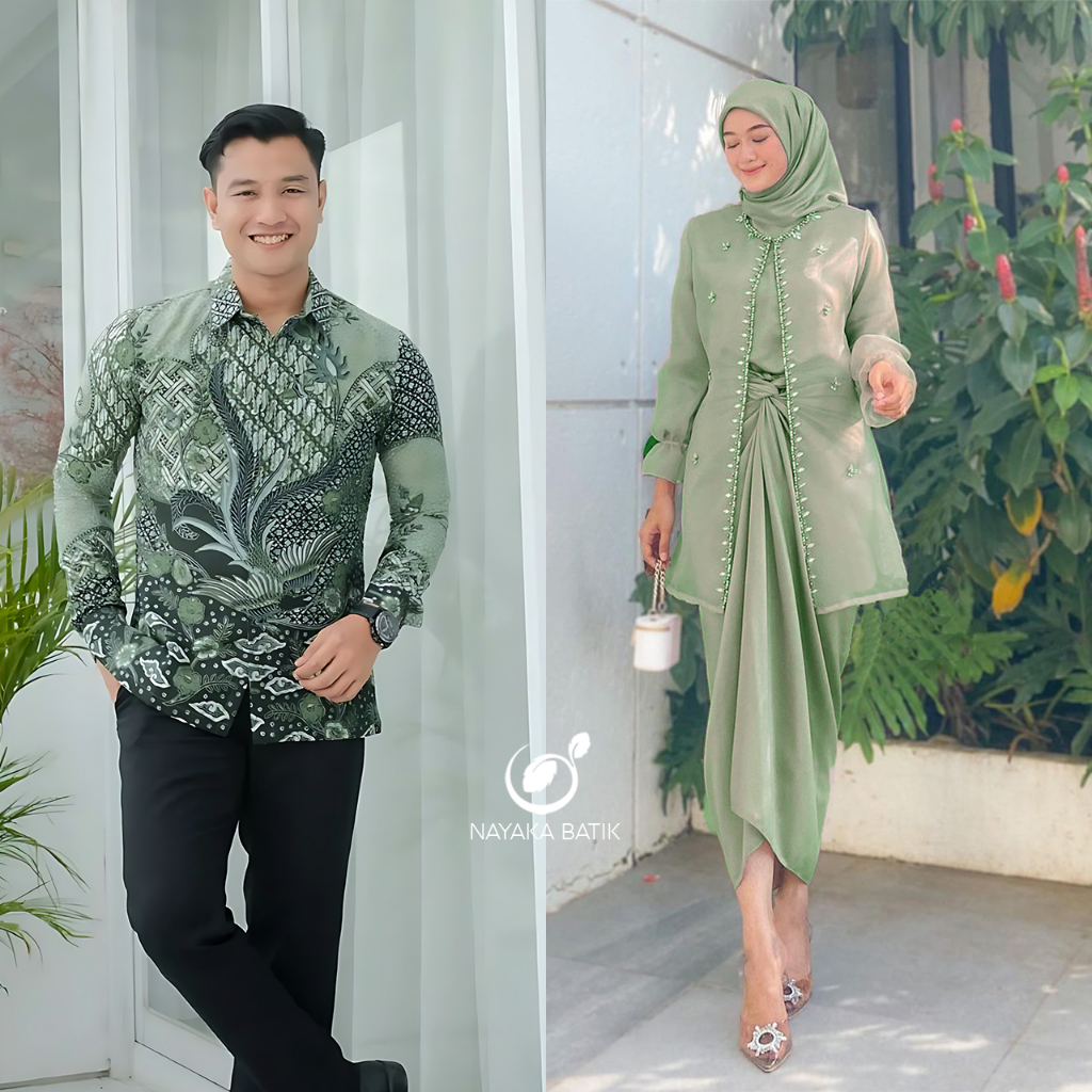 KEMEJA Nayaka Batik - Couple One Set Organza Amara Batik Couple One Set ...