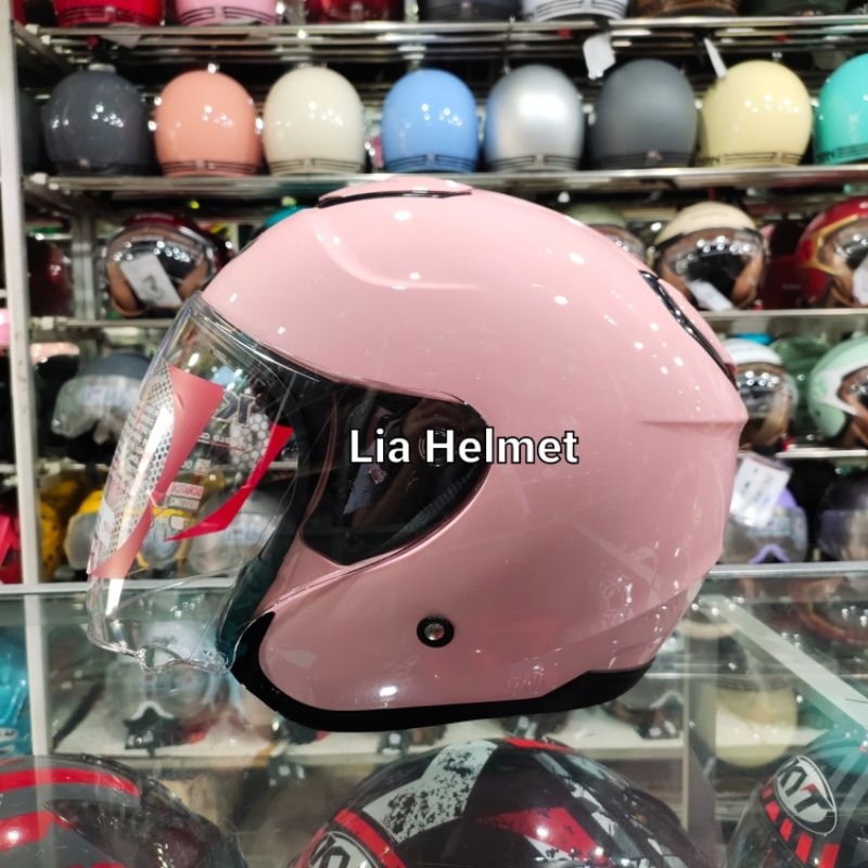 Half face kyt kyoto R solid light peach helmet / plain light peach kyt ...