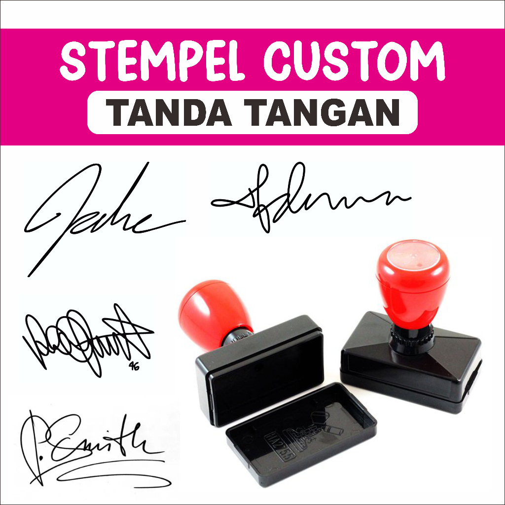 Custom Signature Stamp / Paraf / Automatic Ink TTD Stamp | Shopee Malaysia