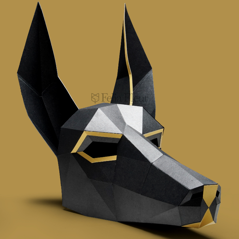 Papercraft Unique 3D Premium Anubis Coyote Mask Children DIY Creative ...