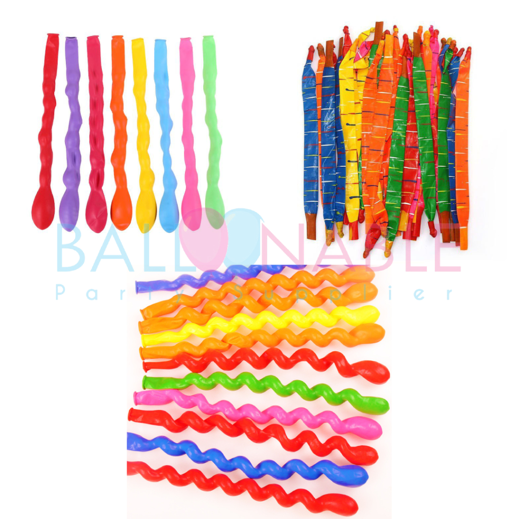 Threaded Latex Balloons/Rocket Shape/Bean Shape Unit Length | Shopee ...