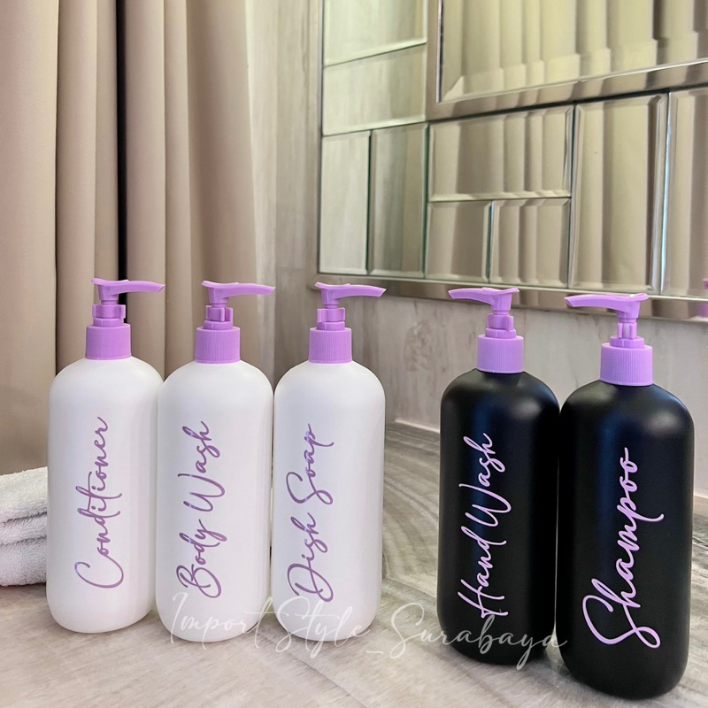 PUTIH UNGU HITAM Aesthetic soap bottle N24 BLACK WHITE LILAC PURPLE ...