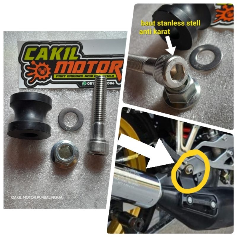 Satria 2 stroke shark lumba stainless steel exhaust handle bracket ...