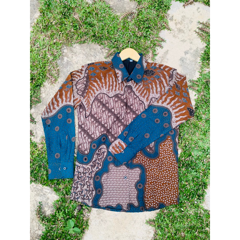 KEMEJA KATUN Men's Batik Shirt With Spilled Rice, Premium Cotton, Solo ...