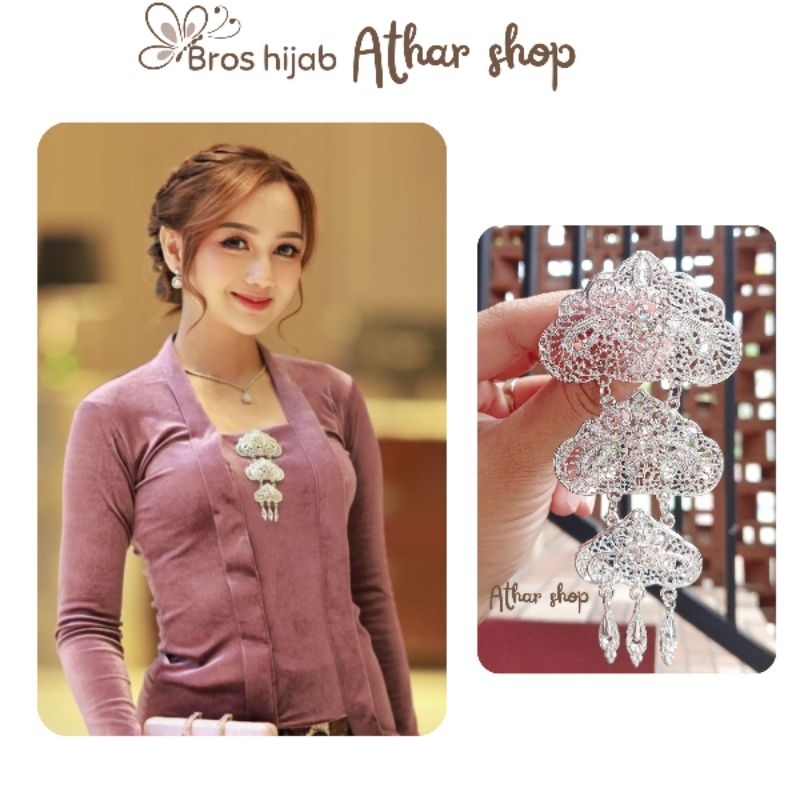 Brooch Kebaya Gold Gold Silver Brocade 3 Stacks Brooch Lice New Stacked ...