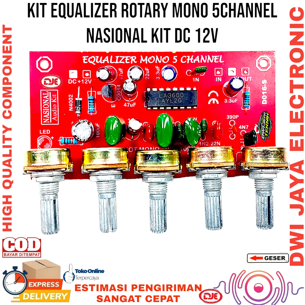 National 5-Channel Potentio Rotary Equalizer Kit | Shopee Malaysia