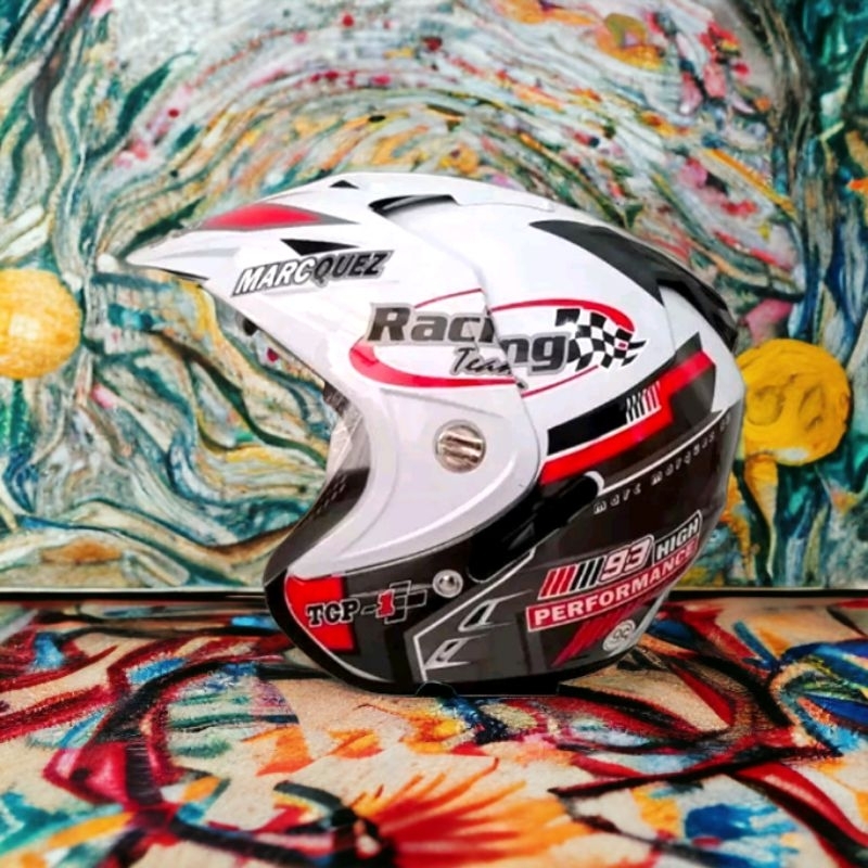 Motorcycle Helmet Racing Performance Marc Marquez Glossy White Helmet ...