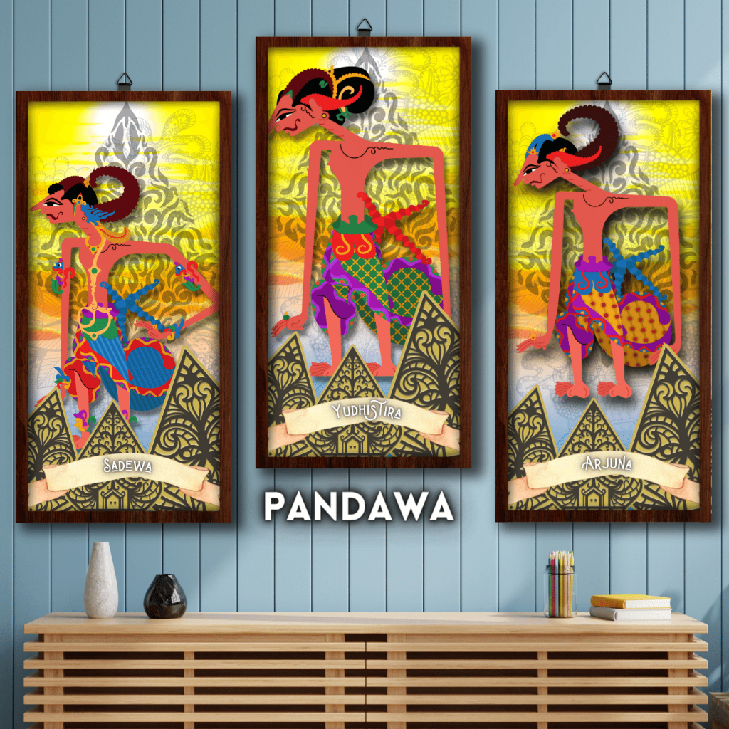 HIASAN DINDING Wayang pandawa wall Decoration wayang kulit wayang mdf ...