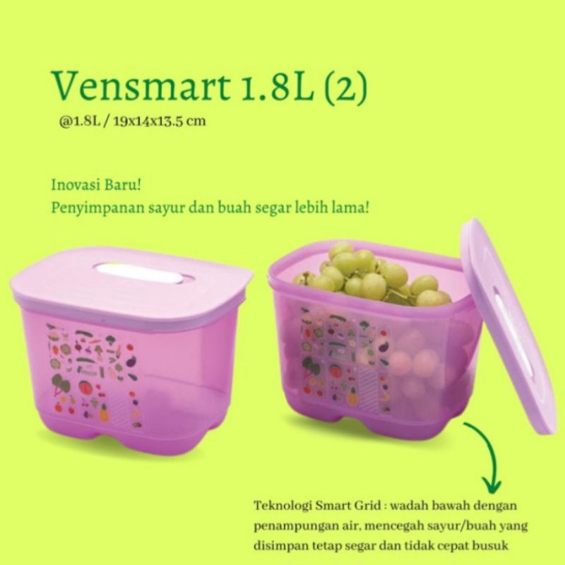 Tupperware Ventsmart 1.8L (1 pcs) container on the refrigerator ...