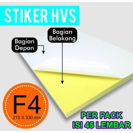 PUTIH Paper Sticker F4 Doff White Smooth per 45 Sheets support All Ink ...