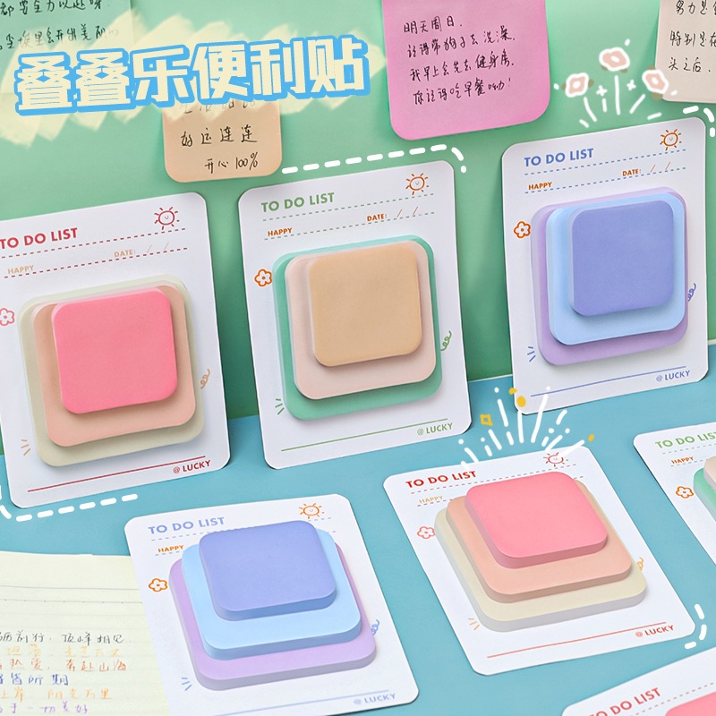 Sticky Notes Aesthetic Round Cut Set of 3 Pastel Morandi Color Sizes ...