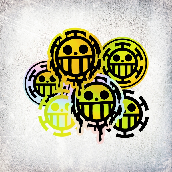 Trafalgar D LAW ONE PIECE Pirate LOGO ANIME HOLOGRAM STICKER | Shopee ...