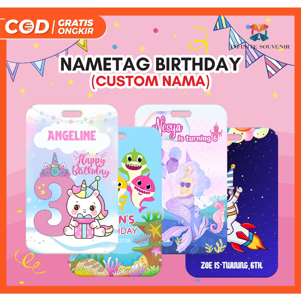 (N010) Custom ID CARD HBD MOTIF/Company/Print HAPPY BIRTHDAY ID CARD ...