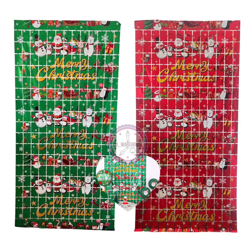 Merry christmas backdrop / merry christmas curtain / metallic christmas ...