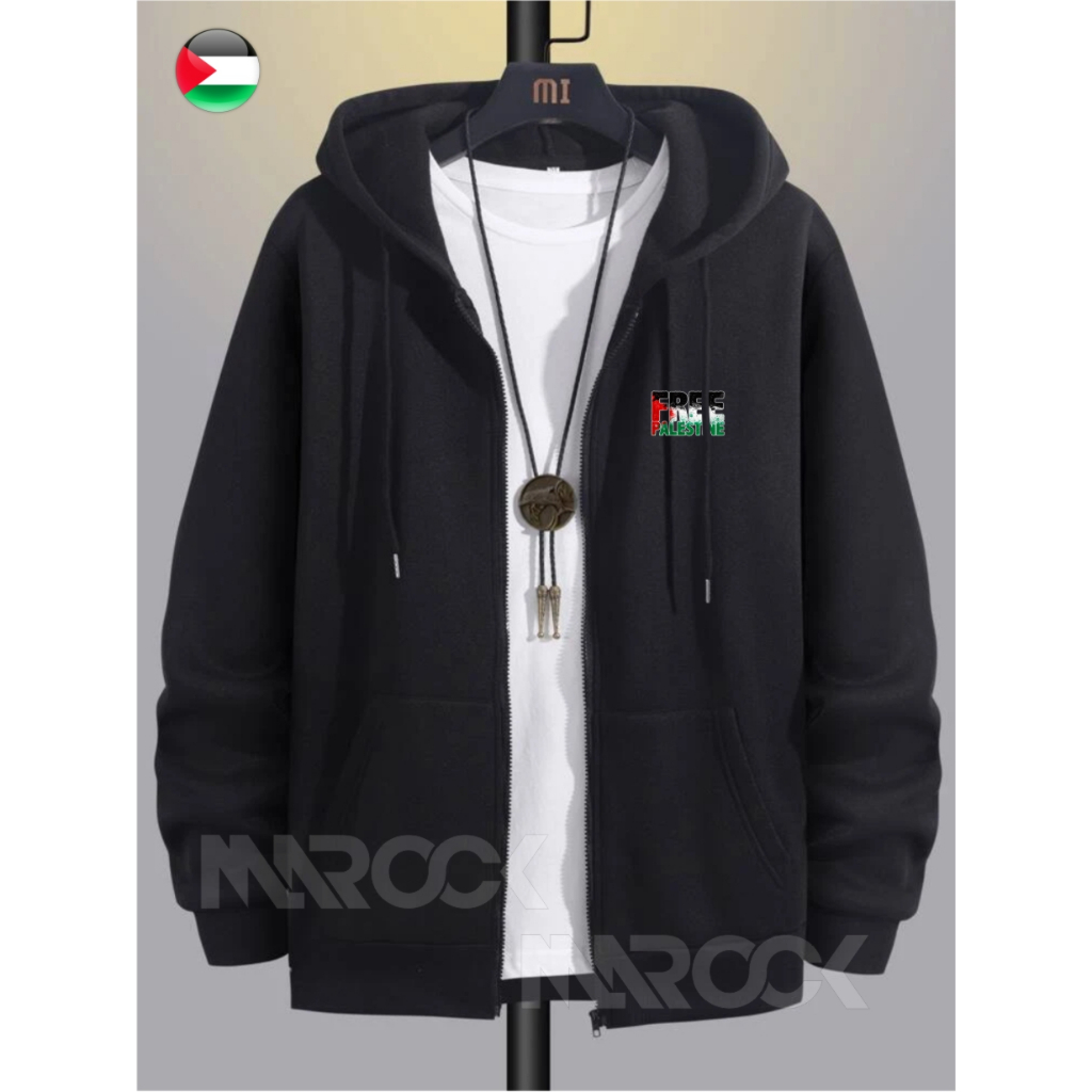 Palestine Free Zipper Men's Distro Jacket - Men's Ziiper Hoodie Sweater ...