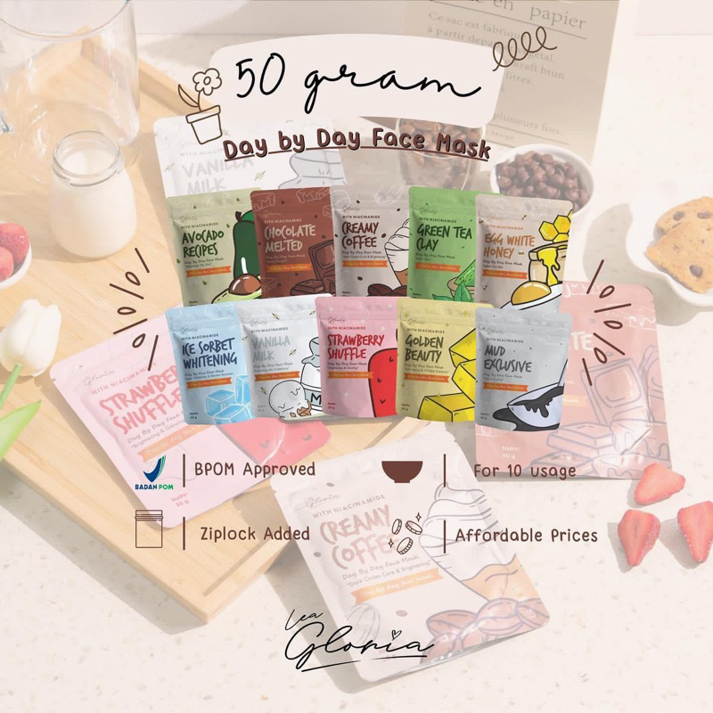 Bpom 50gr Organic Face Mask By Lea Gloria 50gr / Lea Gloria Mask 50 Gram / Lea Gloria Facemask ...