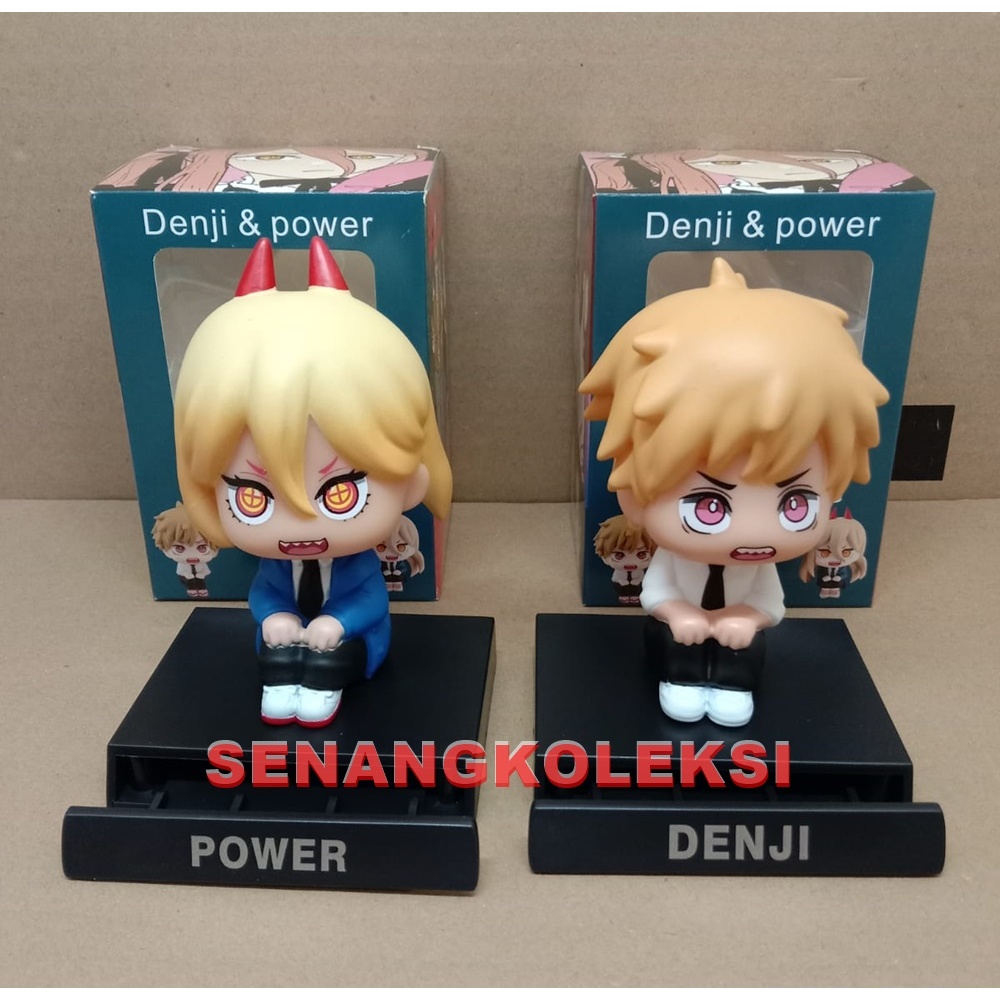 Car Dashboard Figure CHAINSAW MAN DENJI POWER Bobble head Rocking head ...