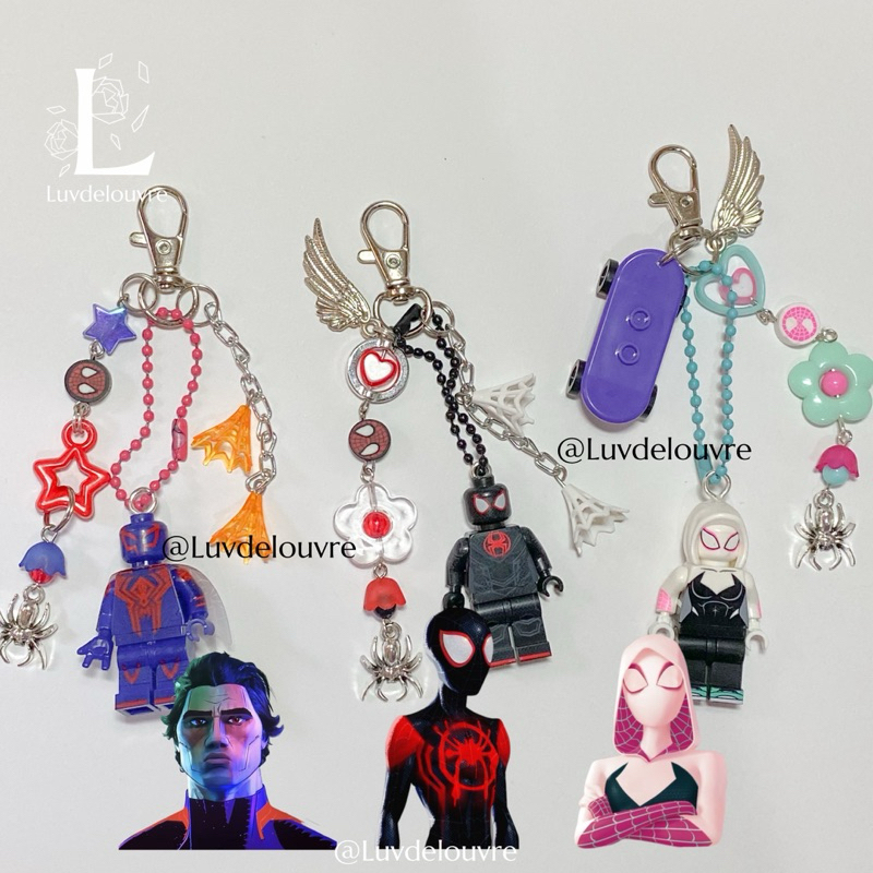 GANTUNGAN Spiderverse KEYCHAIN COUPLE MIGUEL O'Hara GWEN STACY MILES ...